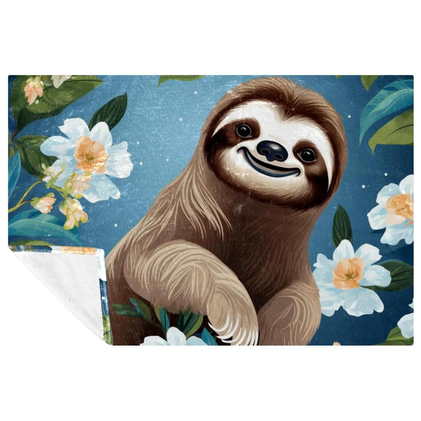 Sloth Fluffy and Soft Microfiber Throw Blanket - Printed Lightweight ...