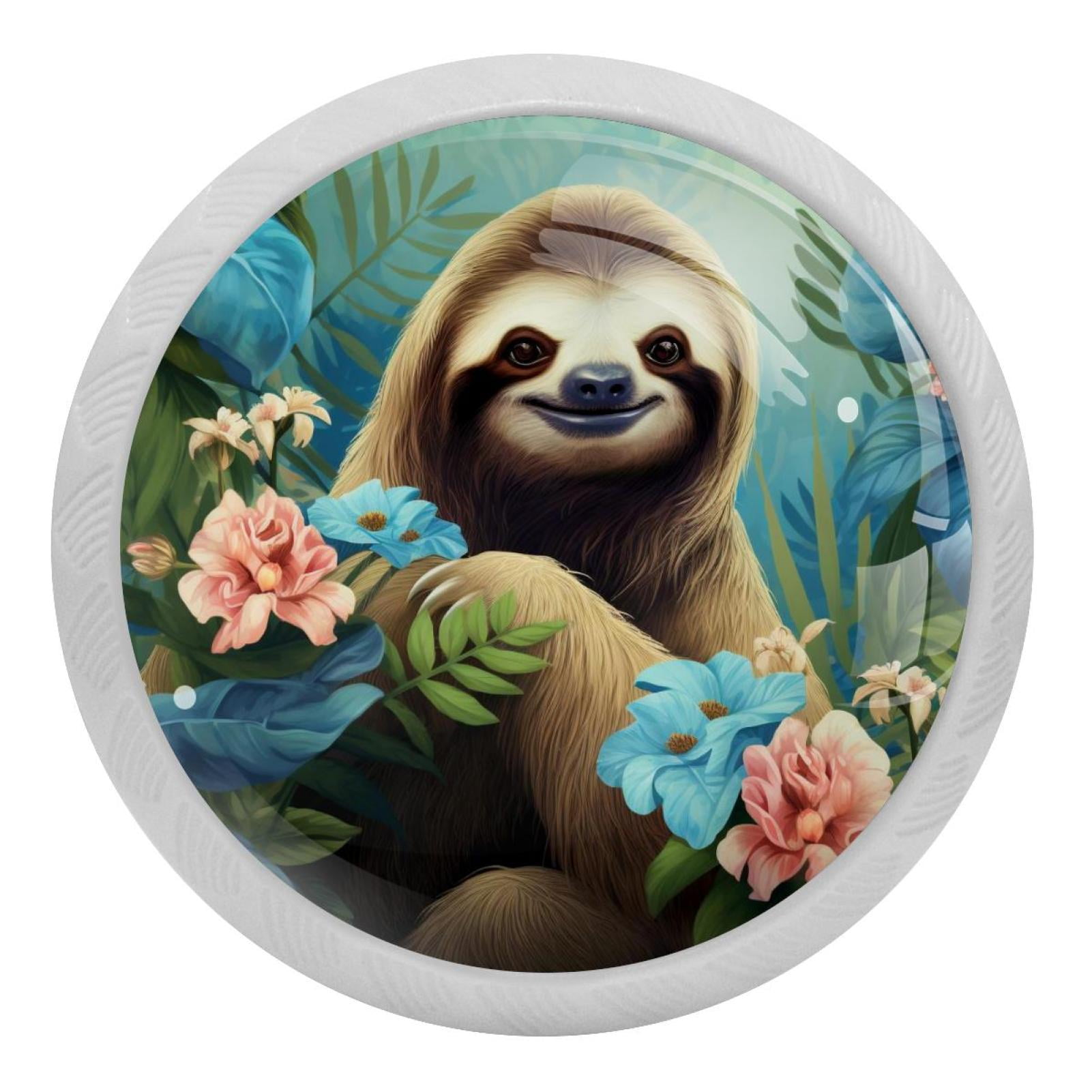 Sloth Fluorescent Drawer Pulls: Round 4-Pack - Glow-in-the-Dark Knobs ...