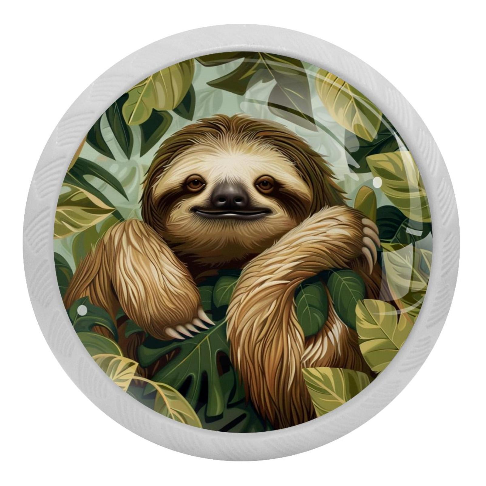 Sloth Fluorescent Drawer Pulls: Round 4-Pack - Glow-in-the-Dark Knobs ...