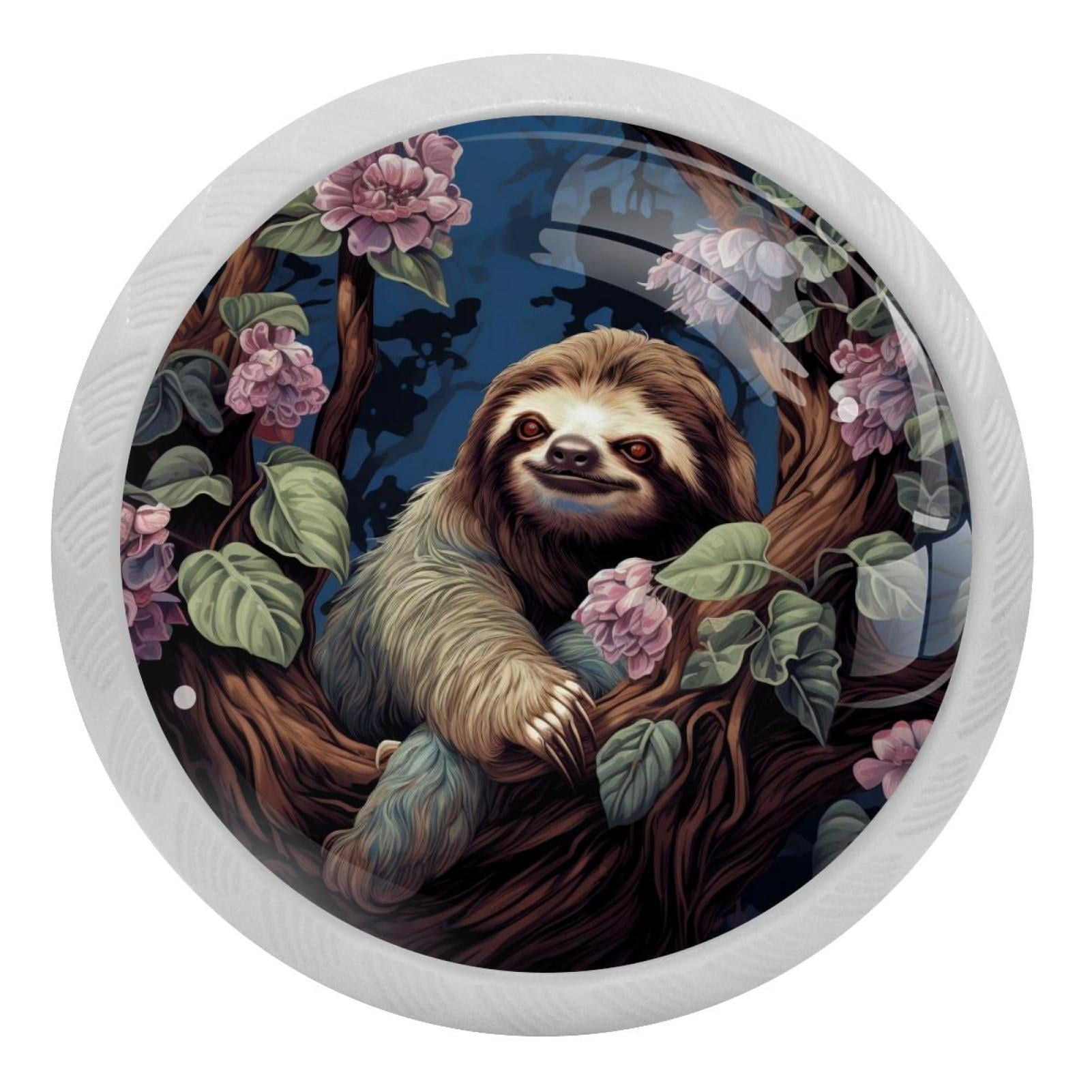 Sloth Fluorescent Drawer Pulls: Round 4-Pack, Glow-in-the-Dark Knobs ...