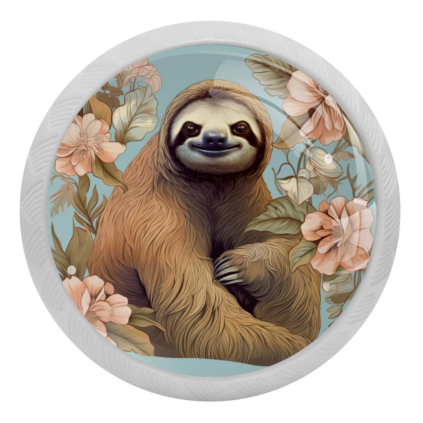 Sloth Fluorescent Drawer Pulls - Round Knobs - Glow-in-the-Dark Door ...