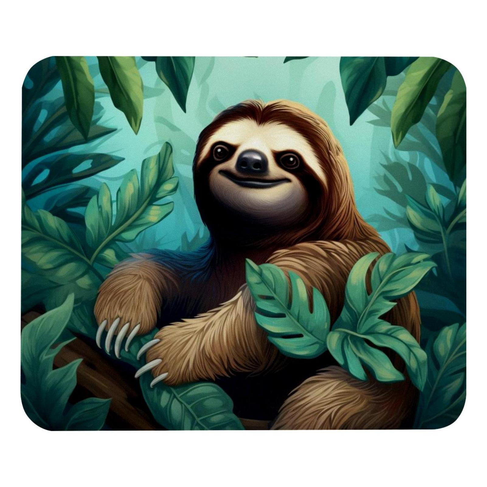 Sloth Gaming Mouse Pad Desk Mat, Square 8.3x9.8 Inch Non-Slip Rubber ...