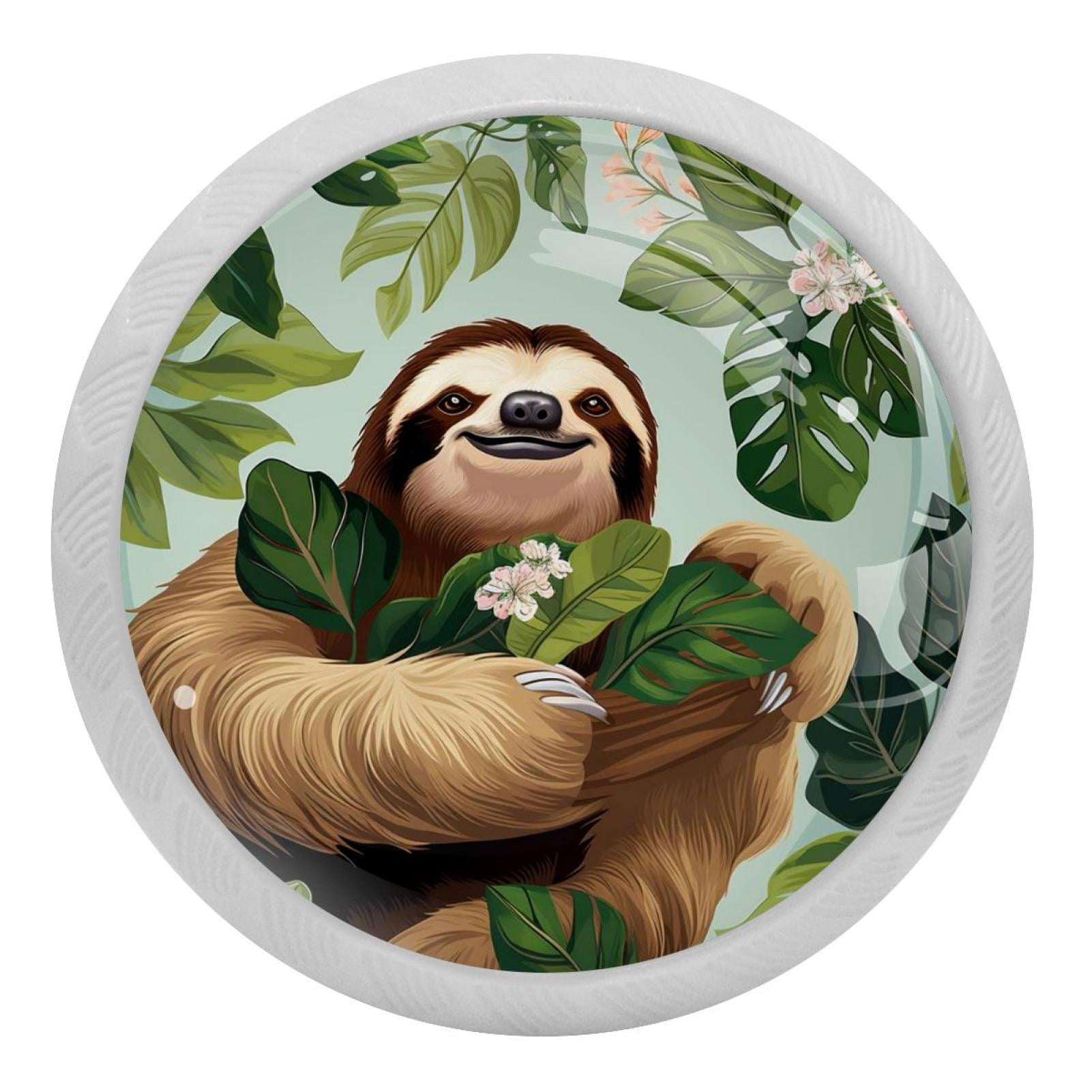 Sloth Glow-in-the-Dark Cabinet Knobs: Fluorescent Drawer Pulls (4-Pack ...