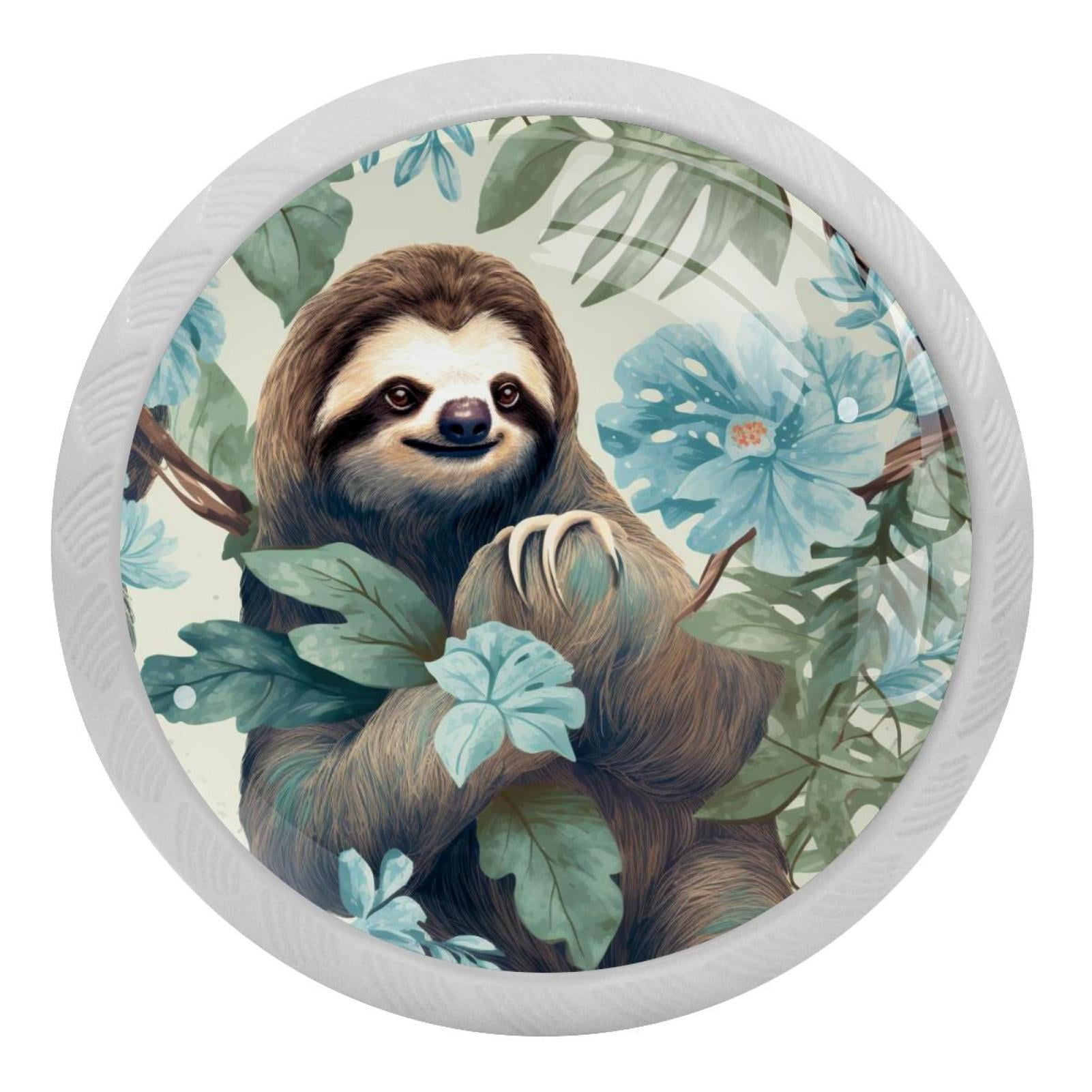 Sloth Glow-in-the-Dark Cabinet Knobs: Fluorescent Drawer Pulls (4-Pack ...