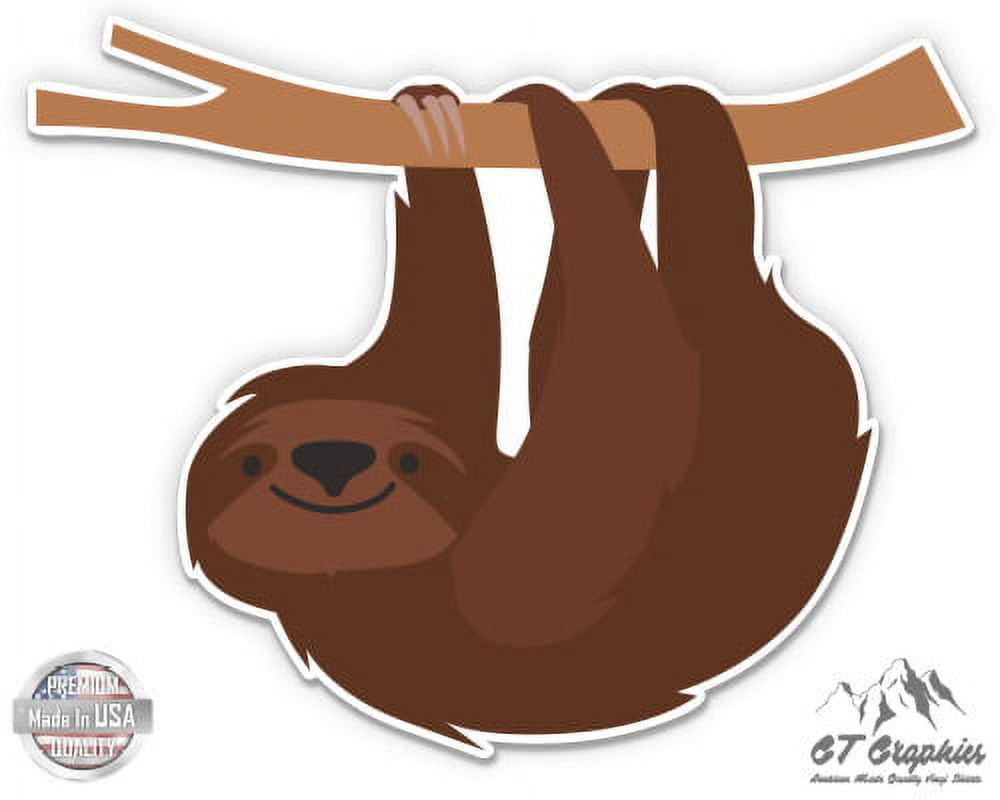 Sloth Hanging - 12" Vinyl Sticker Waterproof Decal - Walmart.com