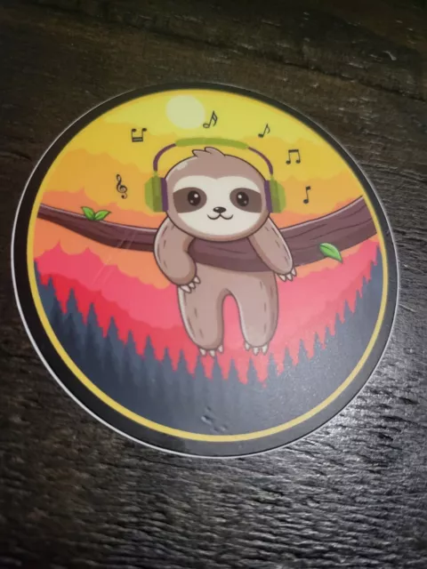 Sloth Hanging On Tree Sticker - Sticker Sloth Phone Decal Water Bottle ...