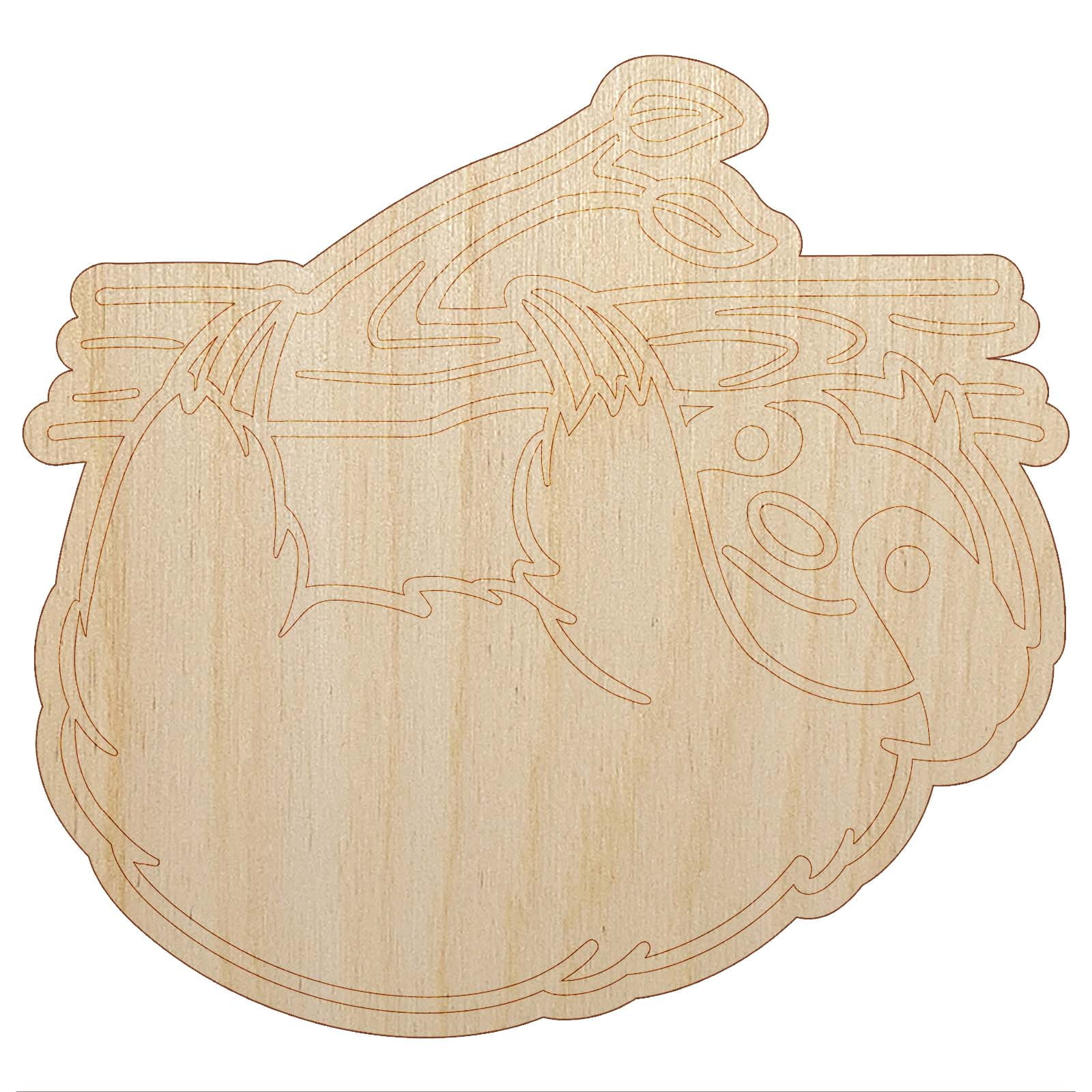 Sloth Hanging from a Branch Wood Shape Unfinished Piece Cutout Craft ...