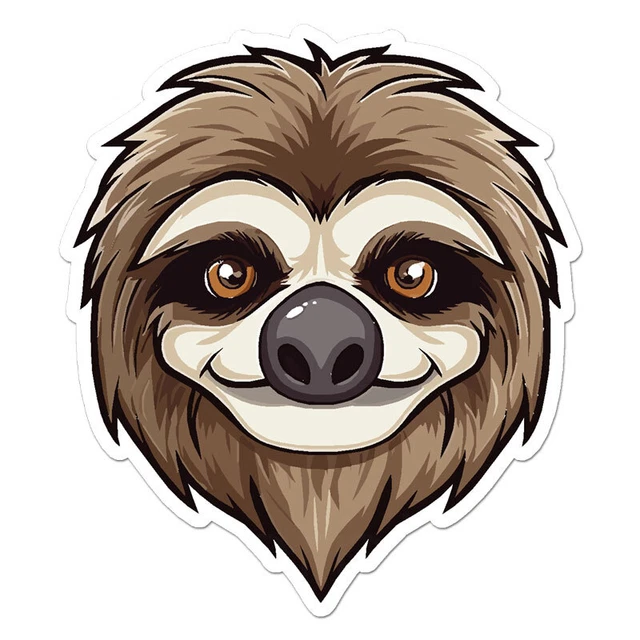 Sloth Head Sticker Indoor Outdoor Phone Decal Water Bottle Stickers Car ...