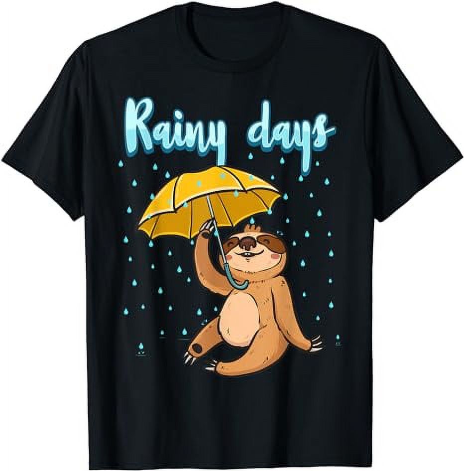 Sloth Holding An Umbrella Raining Spring Weather Rainy Days T-Shirt ...
