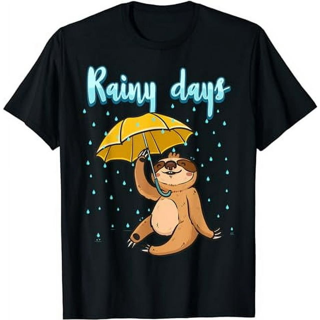 Sloth Holding An Umbrella Raining Spring Weather Rainy Days T-Shirt ...