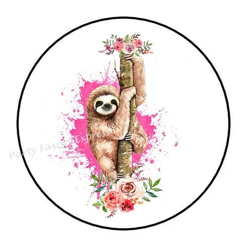 Sloth In A Tree Watercolor Sticker Party Favors Sticker Envelope Seals ...
