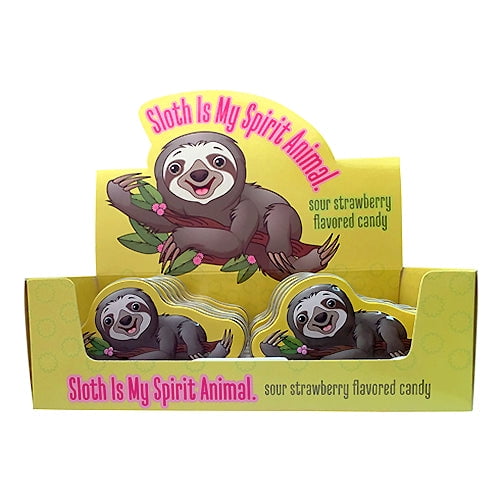 Sloth Is My Spirit Animal Strawberry Candies - 1 Ounce Candy Tin - 12 ...