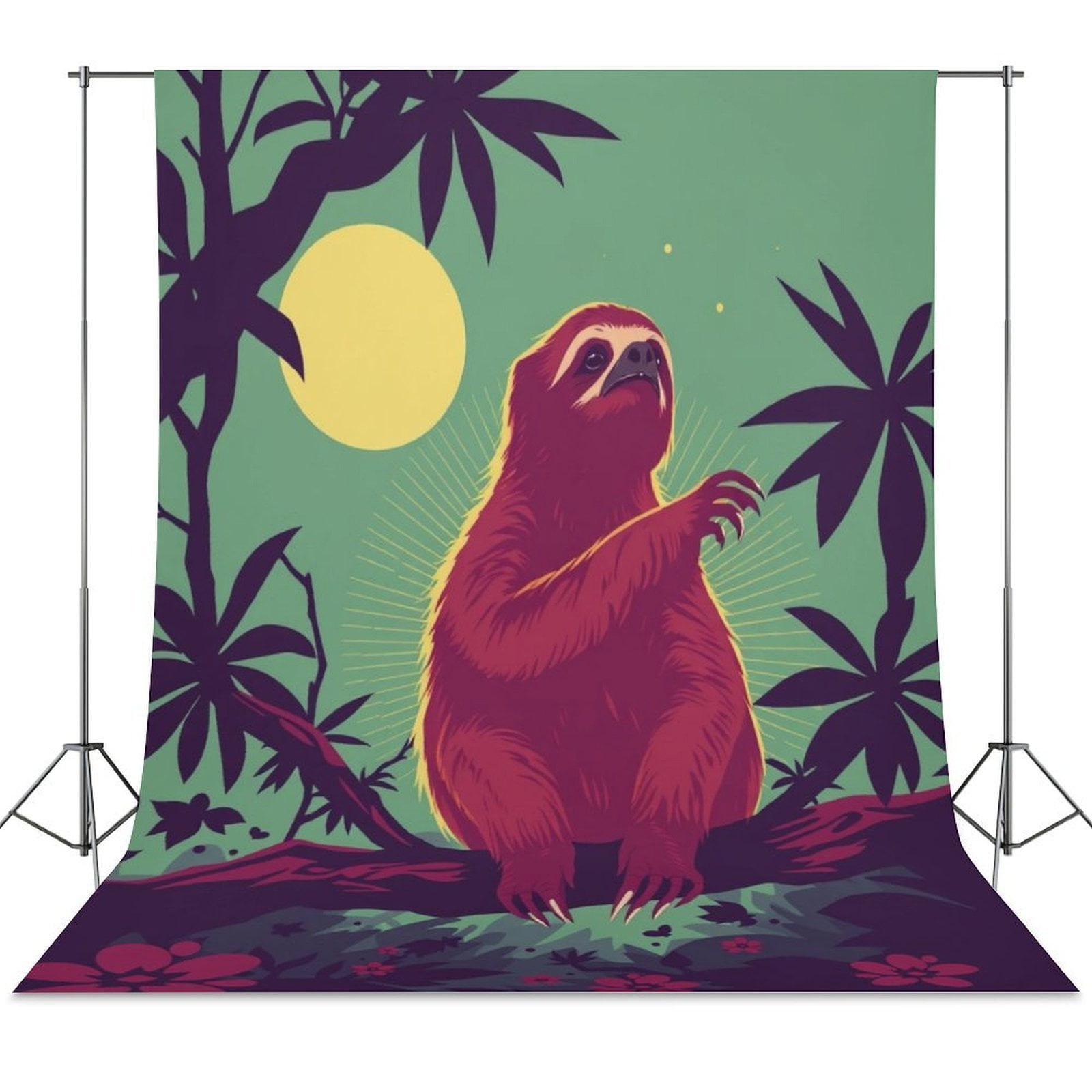 Sloth Jungle Moon Decorations BackdropPortrait Photography Background ...