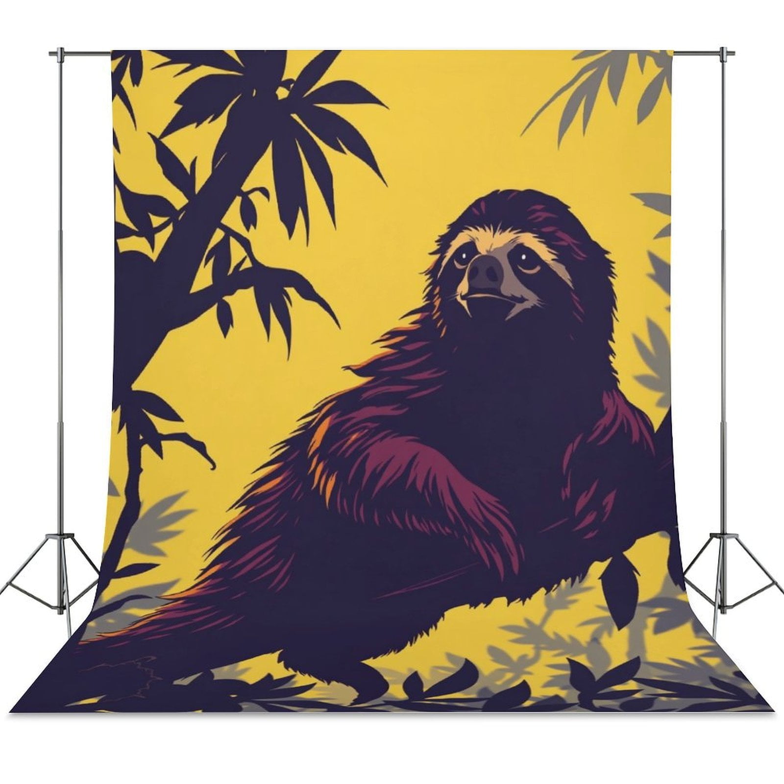 Sloth Jungle Sunset Party Backdrop Birthday Decoration Backgrounds for ...