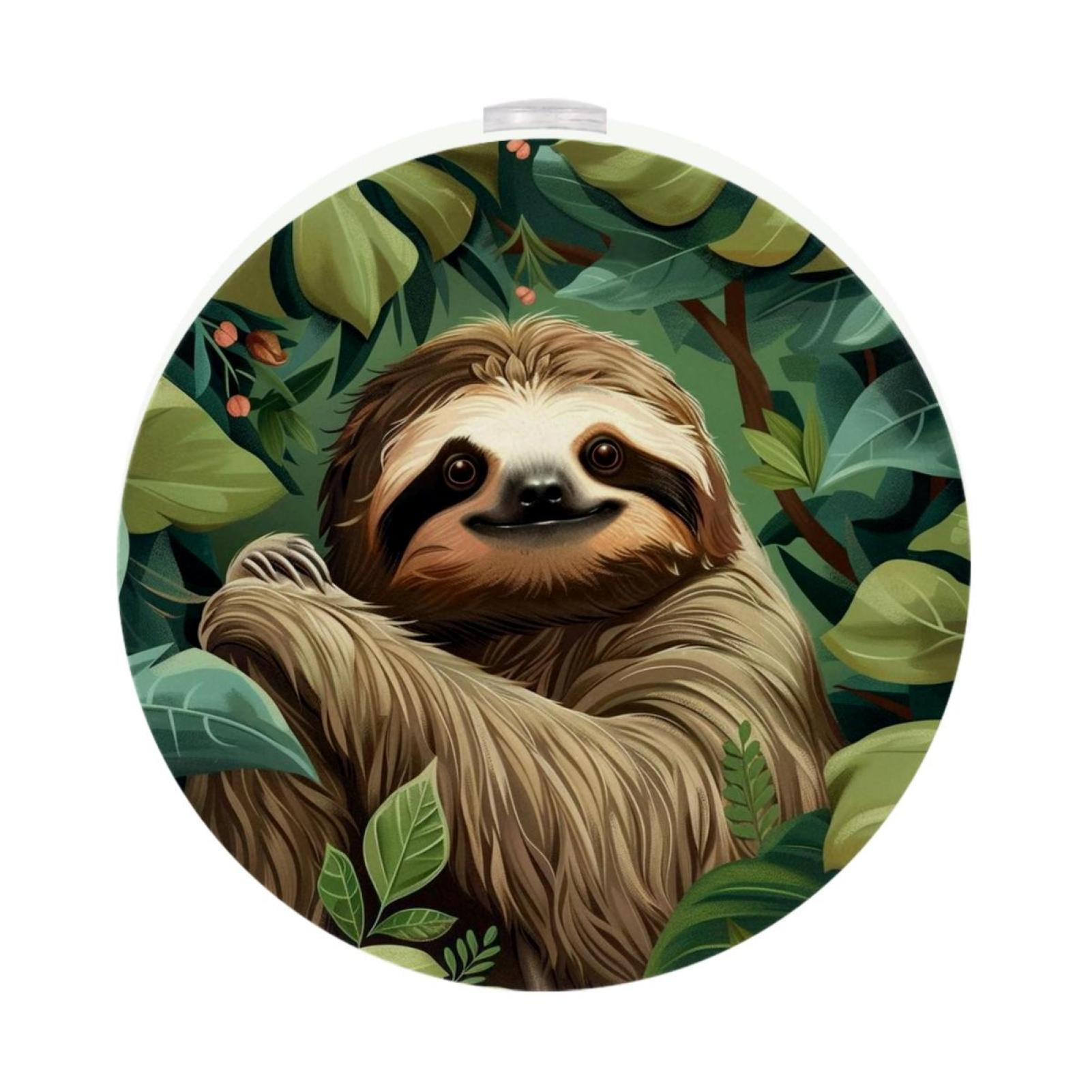 Sloth LED Round Night Light- Set of 2, Portable Rechargeable Mini ...