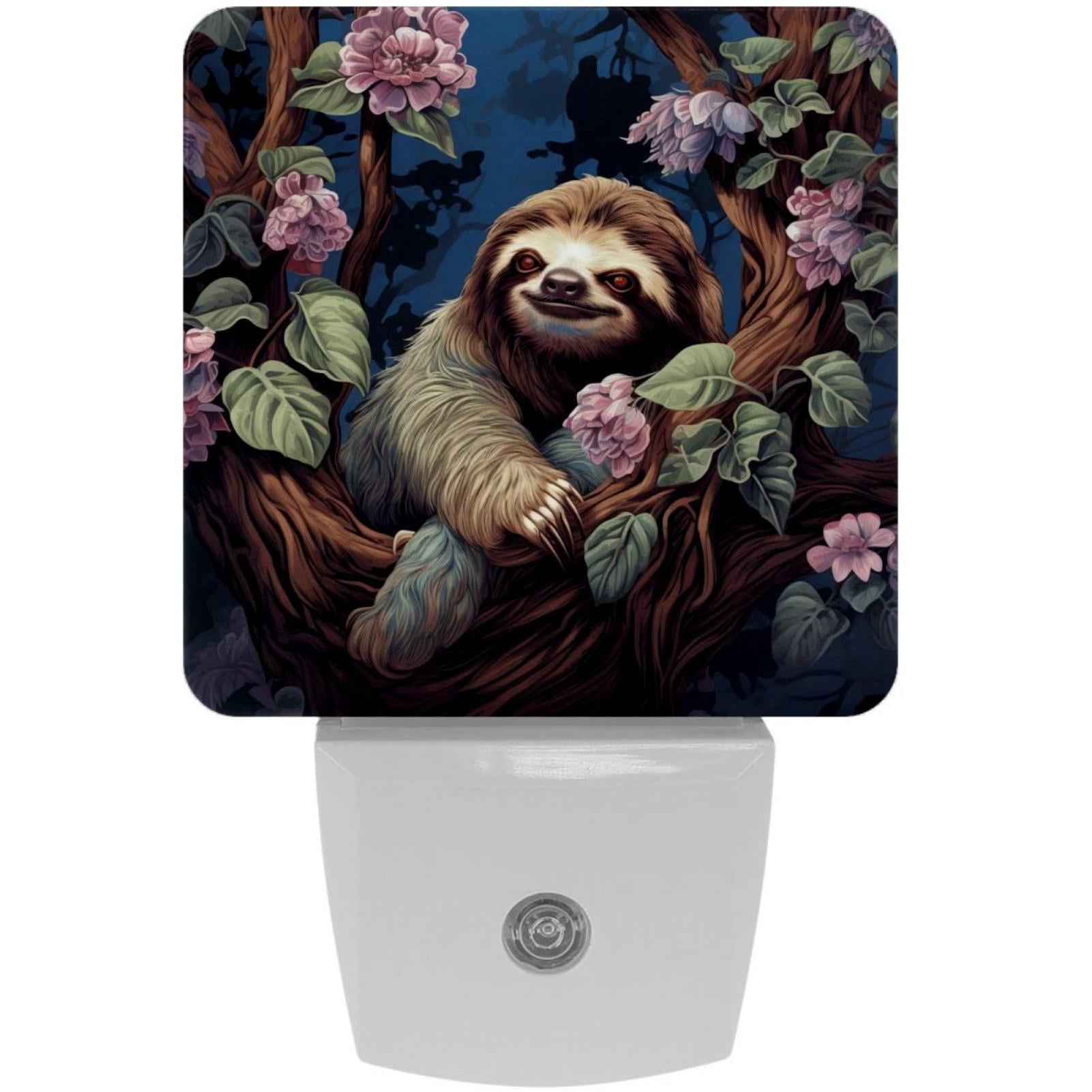 Sloth LED Square Night Lights - Bright and Compact Bedroom or Bathroom ...