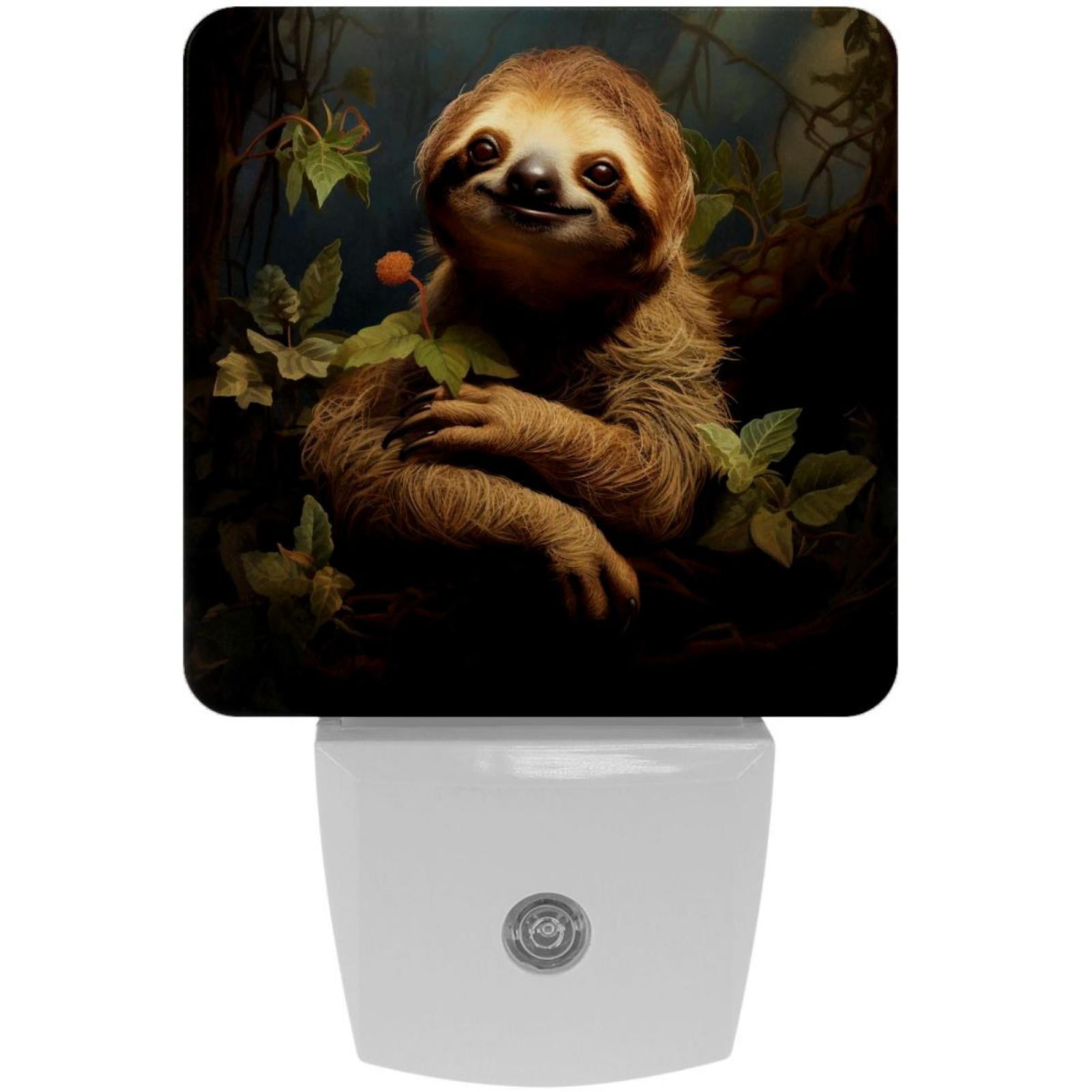 Sloth LED Square Night Lights - Energy Efficient Bedside Lamp with Soft ...