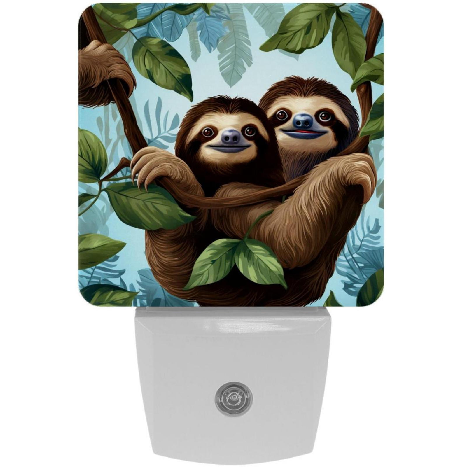 Sloth LED Square Night Lights - Energy Efficient Bedside Lamp with Soft ...
