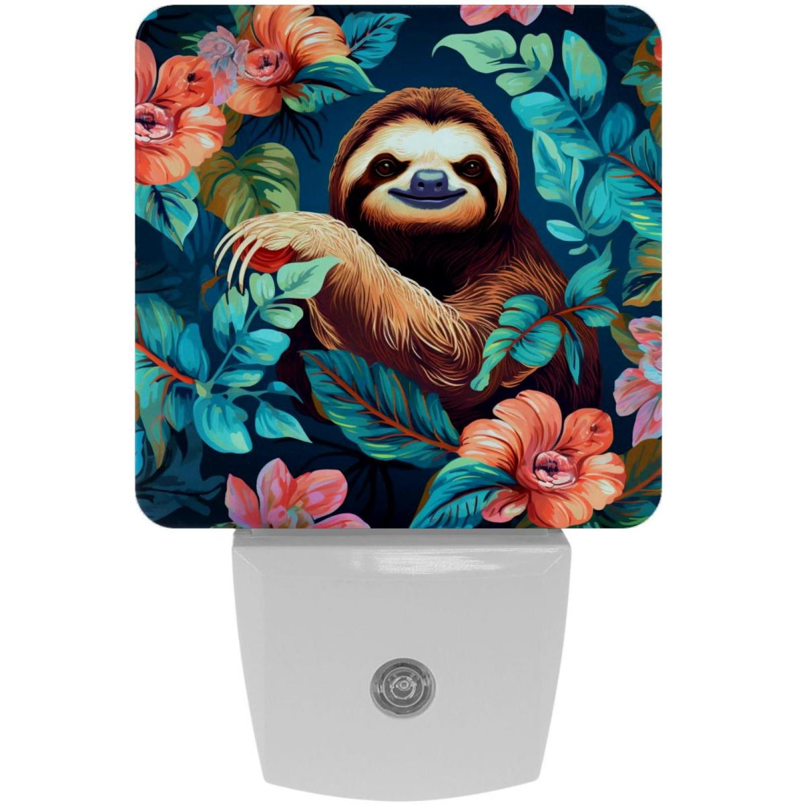 Sloth LED Square Night Lights - Energy Efficient Bedside Lamp with Soft ...