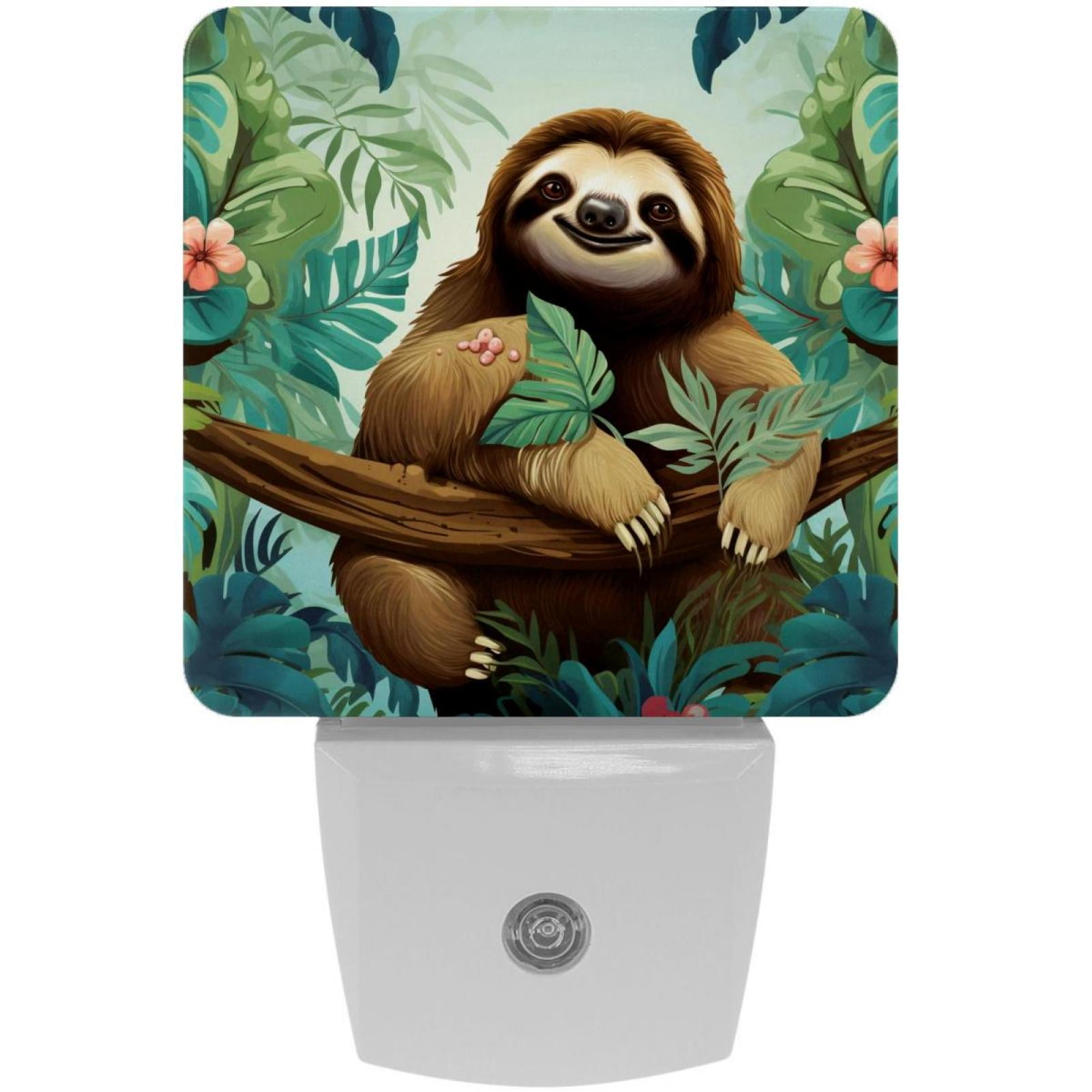 Sloth LED Square Night Lights - Energy Efficient Plug-in Wall Lamp with ...