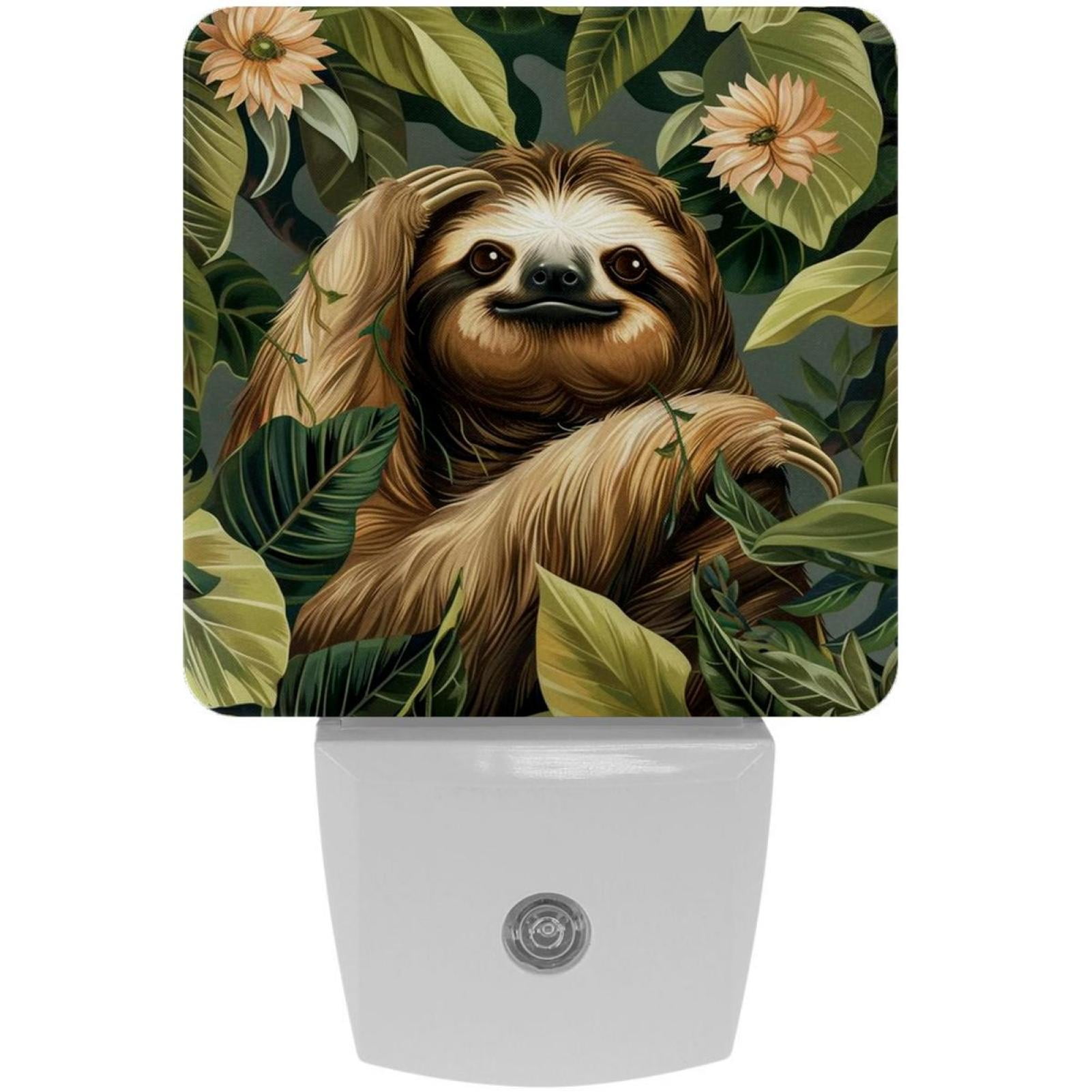 Sloth LED Square Night Lights - Energy Efficient Plug-in Wall Lamp with ...