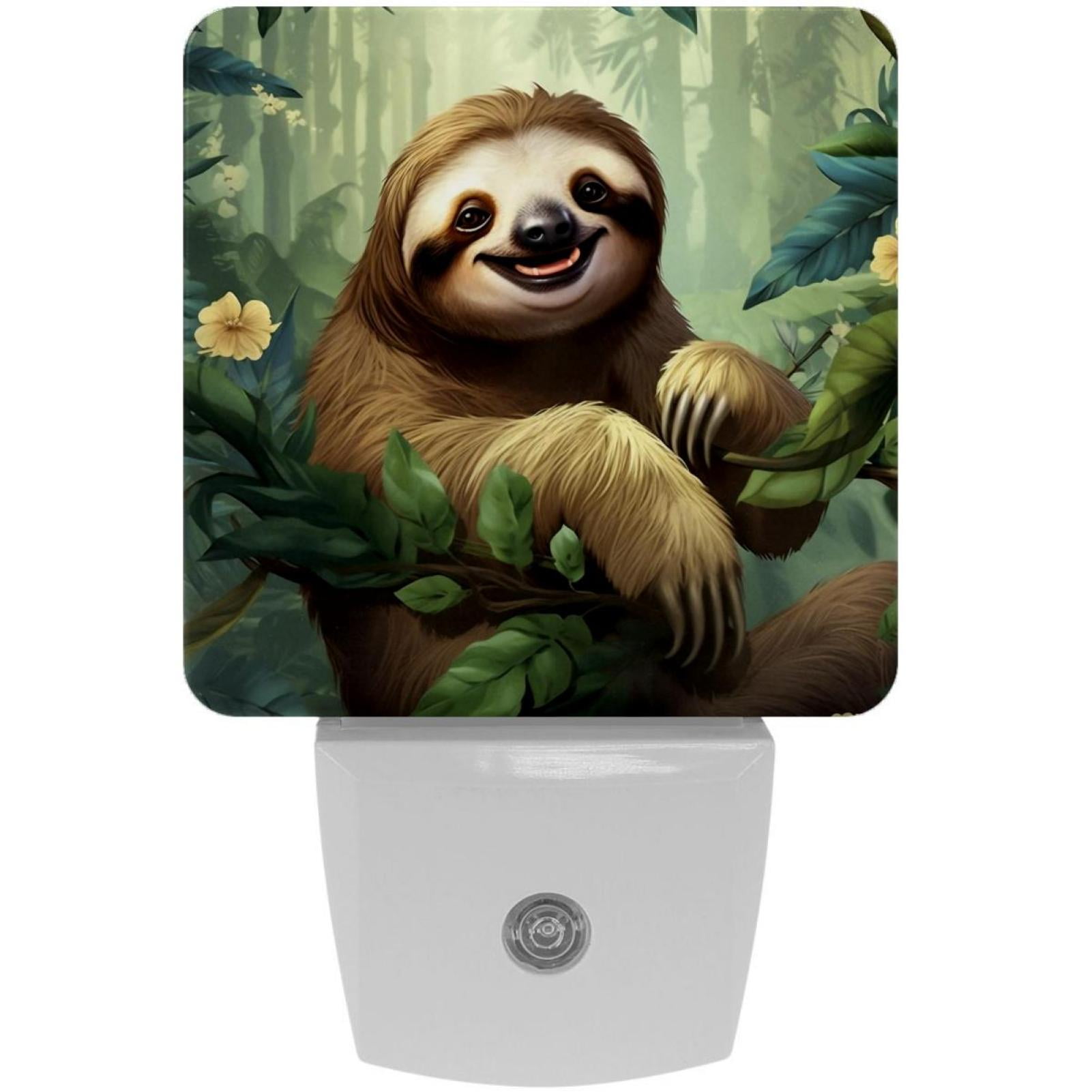 Sloth LED Square Night Lights - Modern Design, Energy Efficient Indoor ...