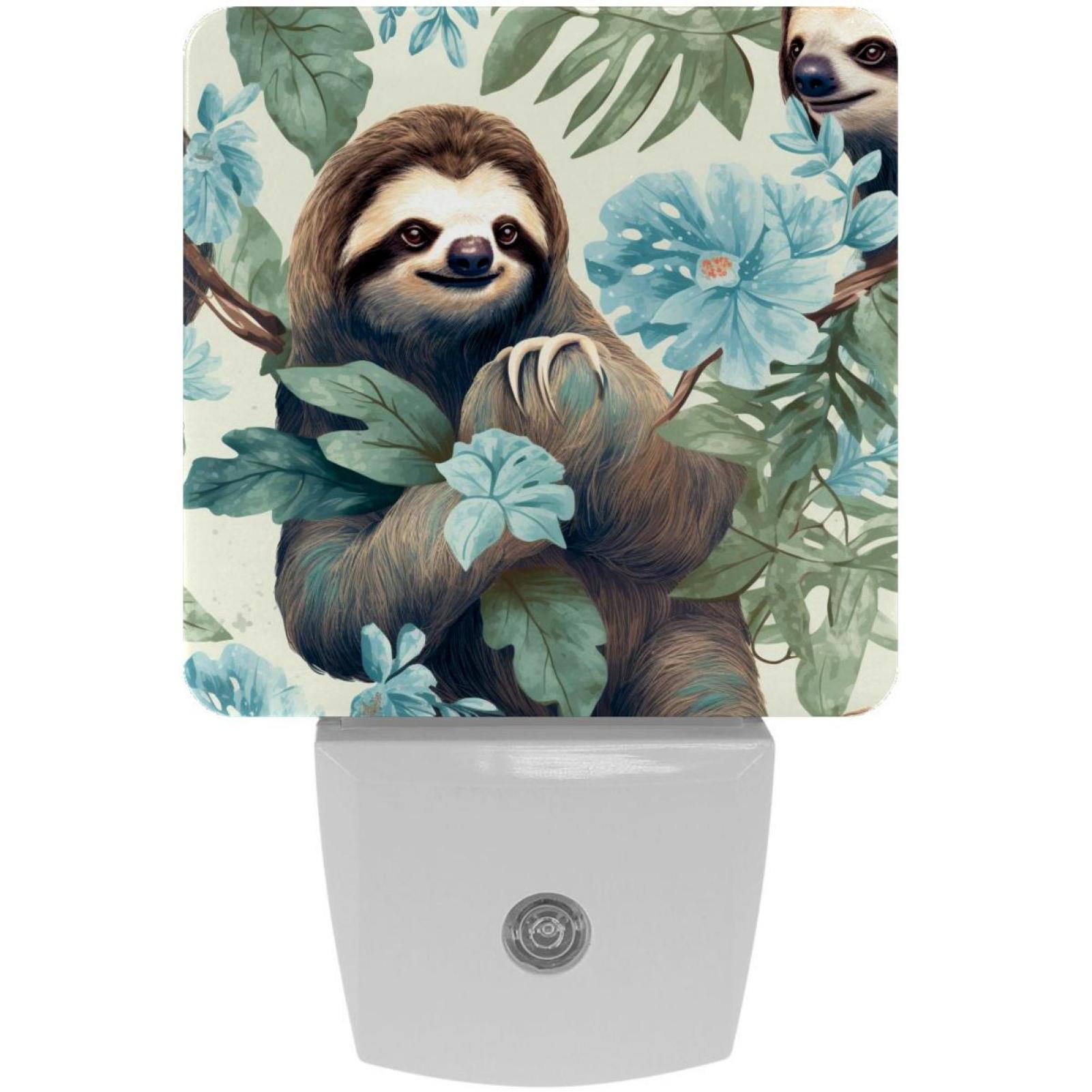 Sloth LED Square Night Lights - Modern Design, Soft Glow, Energy ...