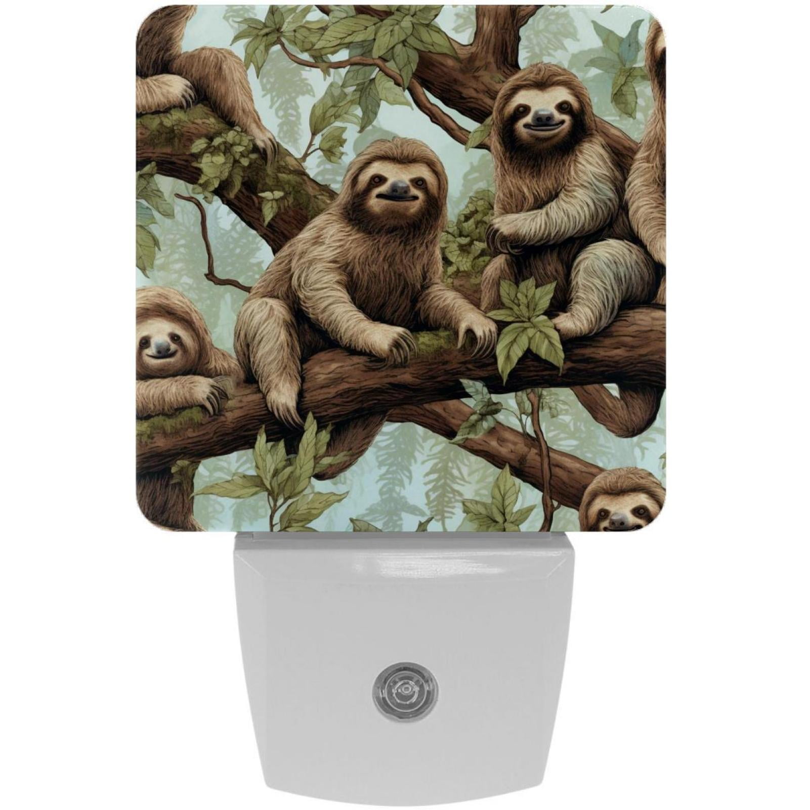 Sloth LED Square Night Lights - Modern Design, Soft Glow, Energy ...