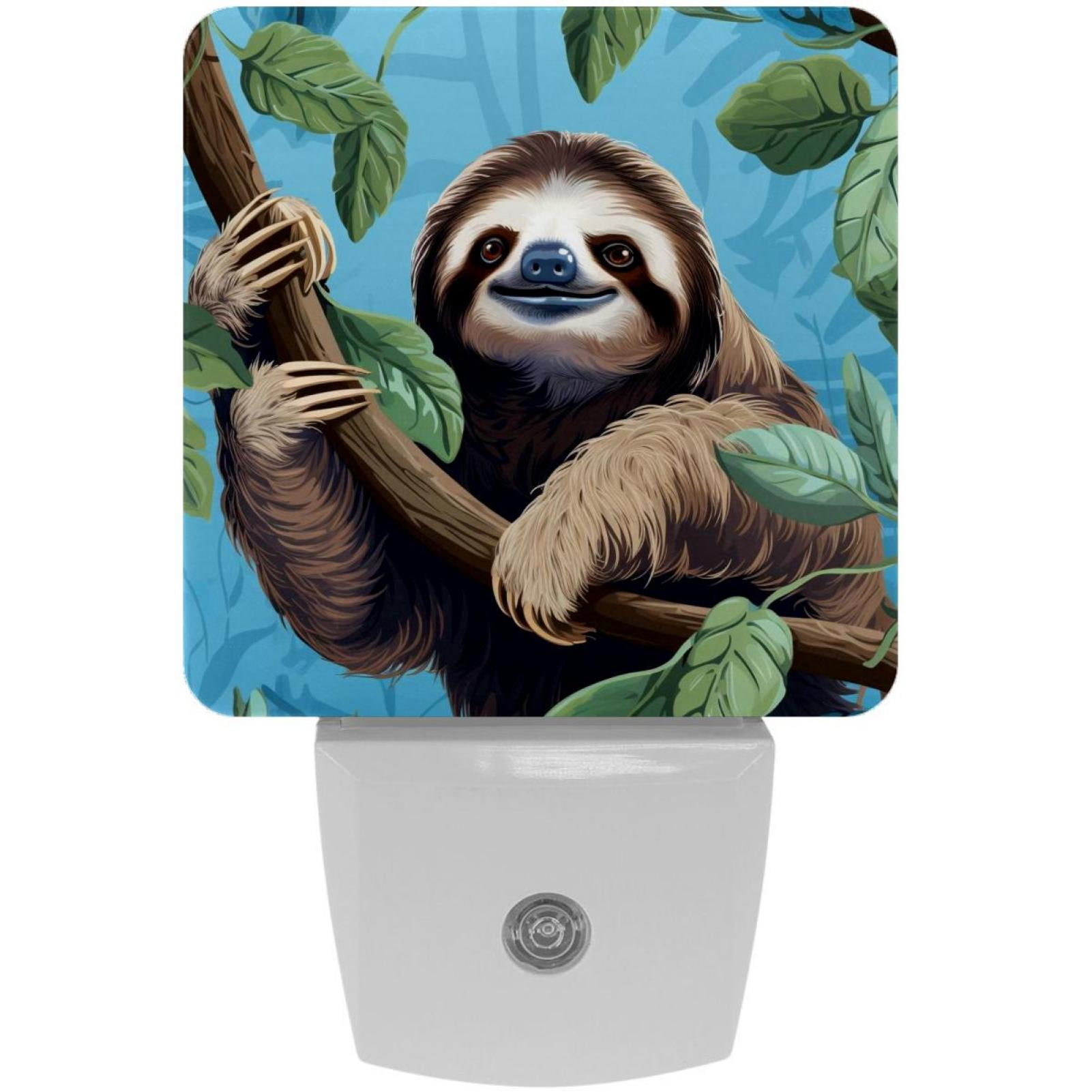 Sloth LED Square Night Lights - Modern Design, Soft Glow, Energy ...