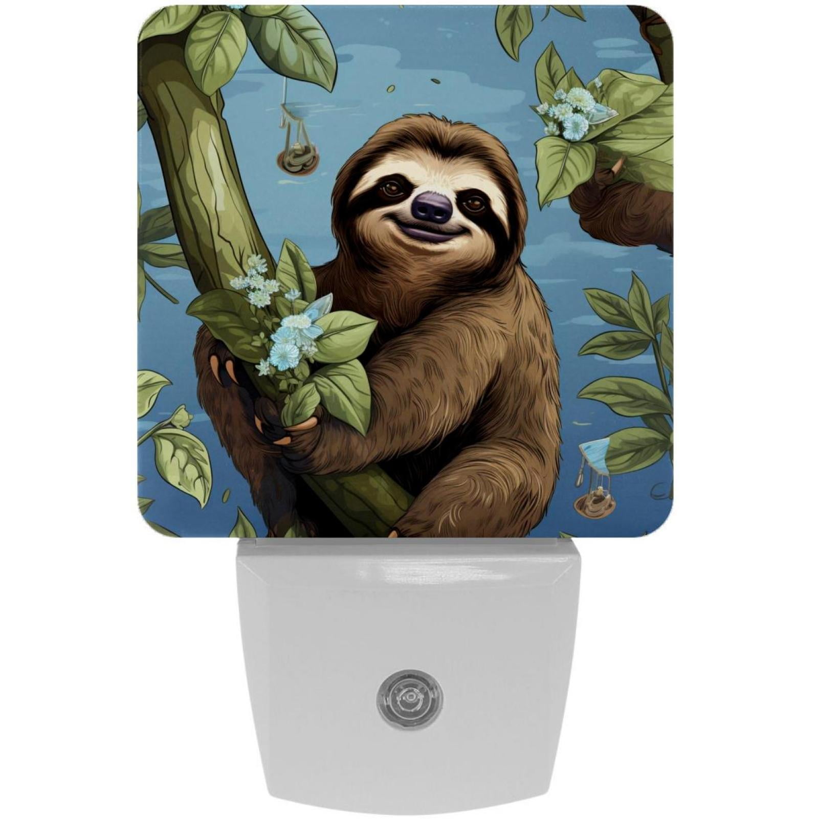Sloth LED Square Night Lights - Portable and Stylish for Bedroom and ...
