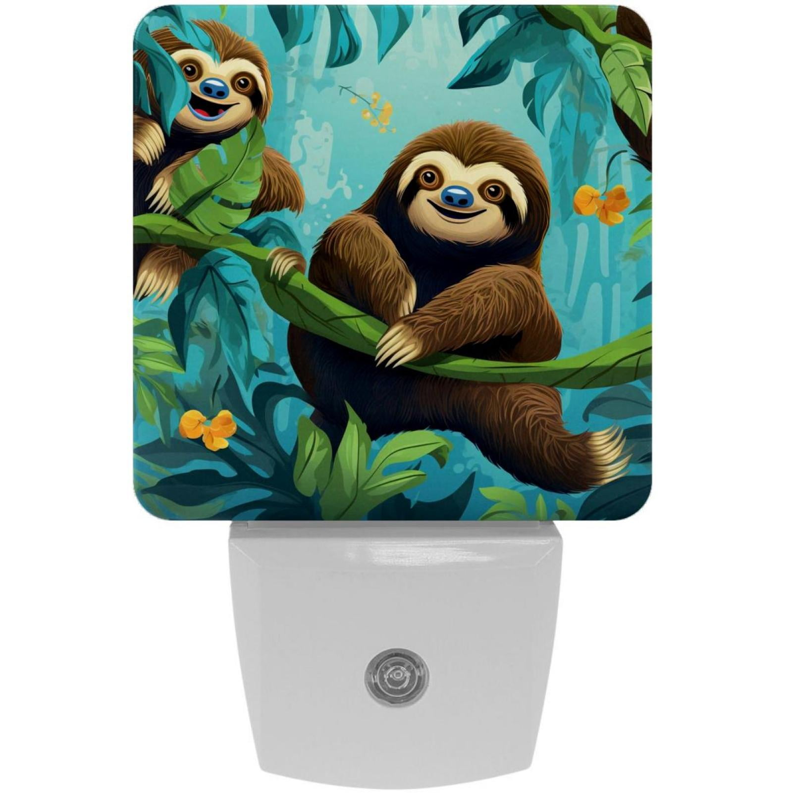 Sloth LED Square Night Lights for Bedroom and Living Room, Decorative ...