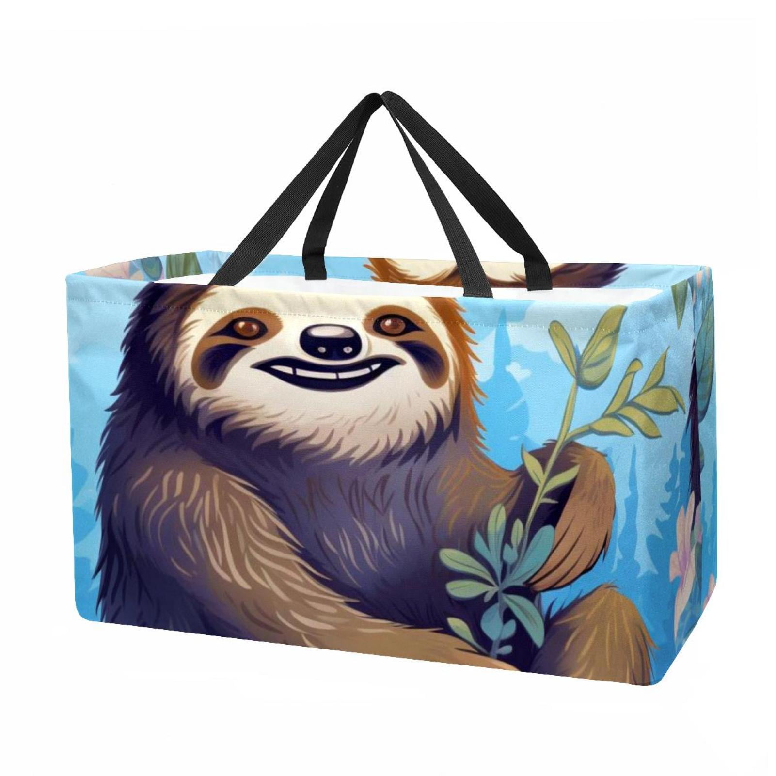 Sloth Large Oxford Cloth Grocery Basket - Foldable Shopping Bag for ...