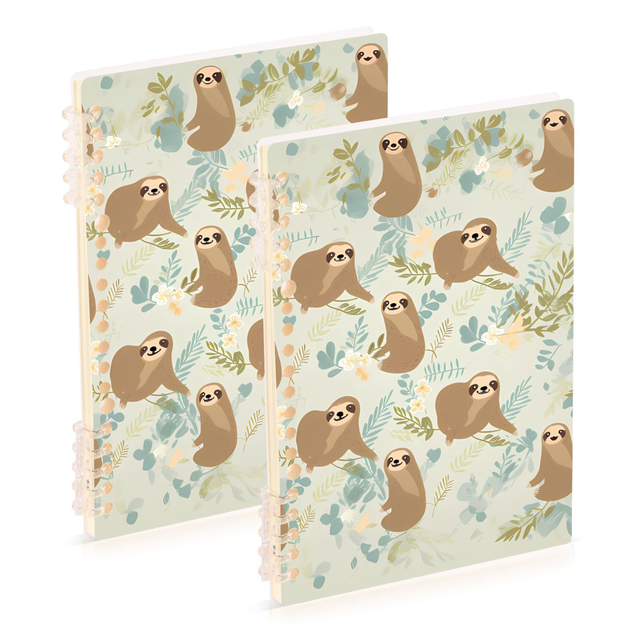 Sloth Leaves Flowers Ring Binder Notebook Journey Note Diary College ...