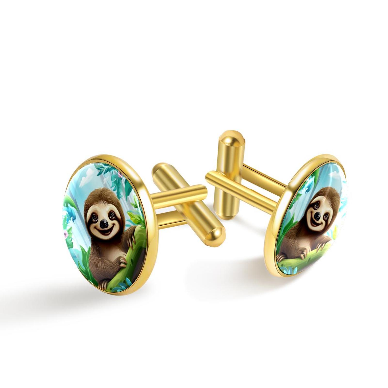 Sloth Men's Stainless Steel Cufflink Set for Formal Attire - Walmart.com
