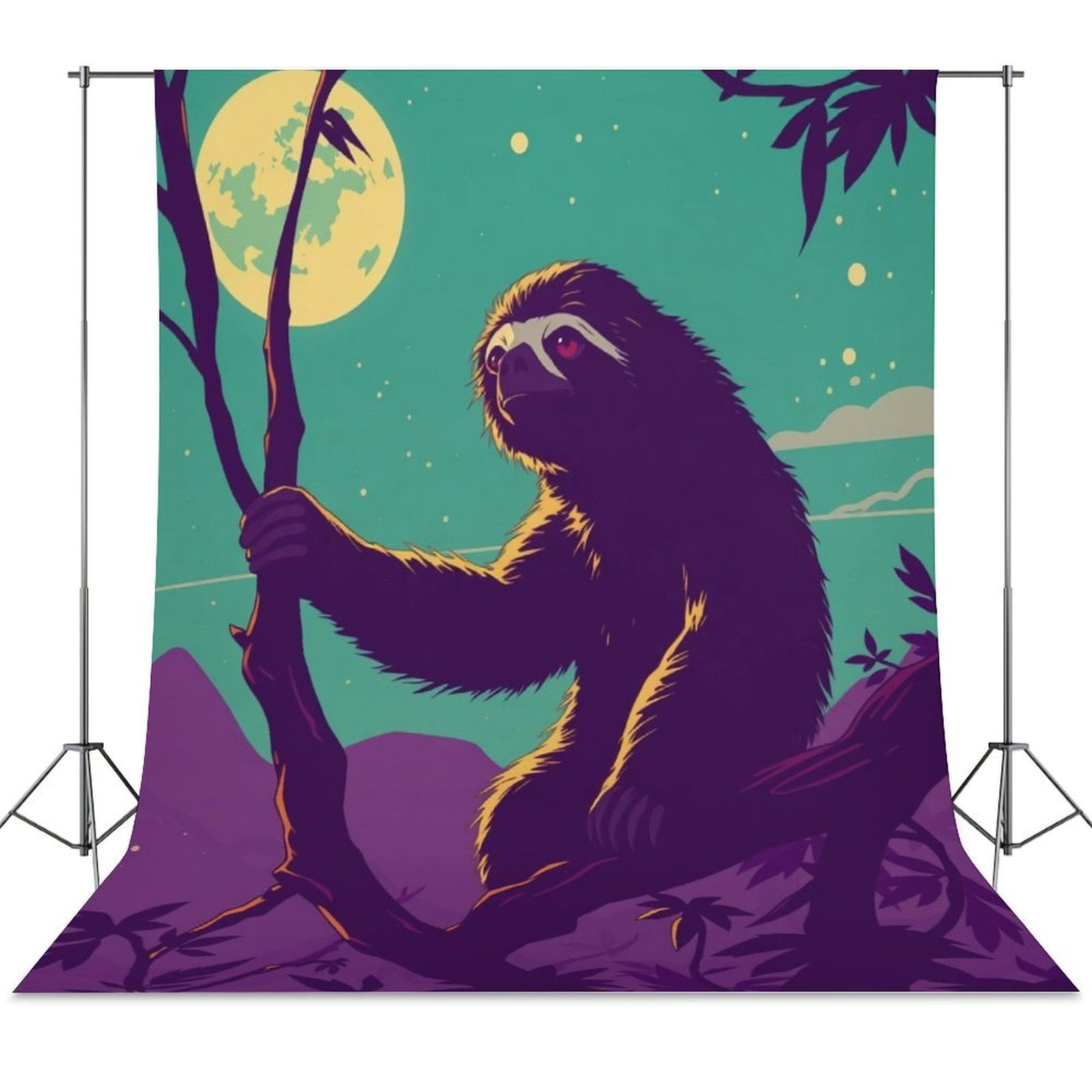 Sloth Moon Night Photography Backdrops Adult Photostudio Props Decors ...
