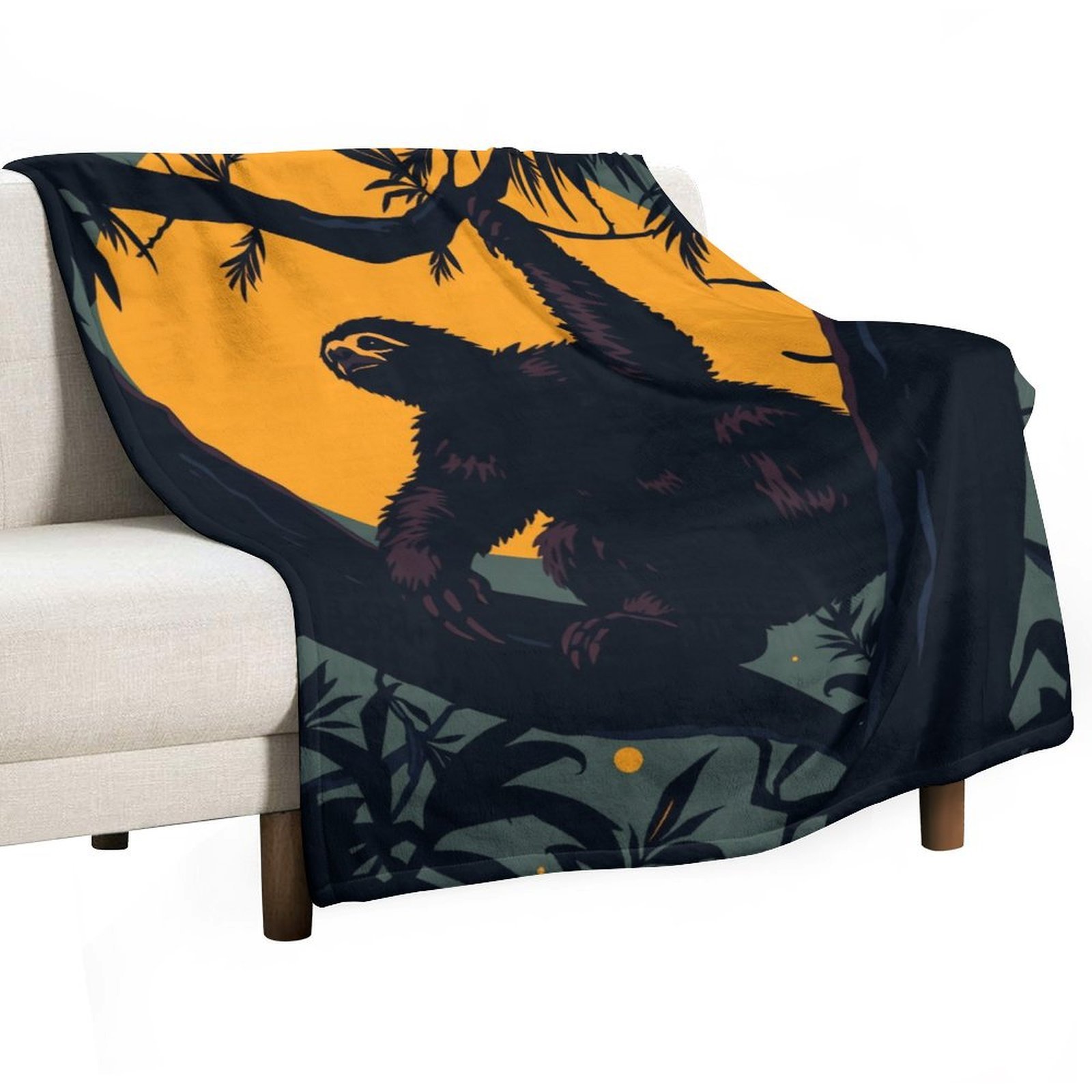 Sloth Moon Tree Throw Blanket for Sofa Luxury Home Interior Blankets ...