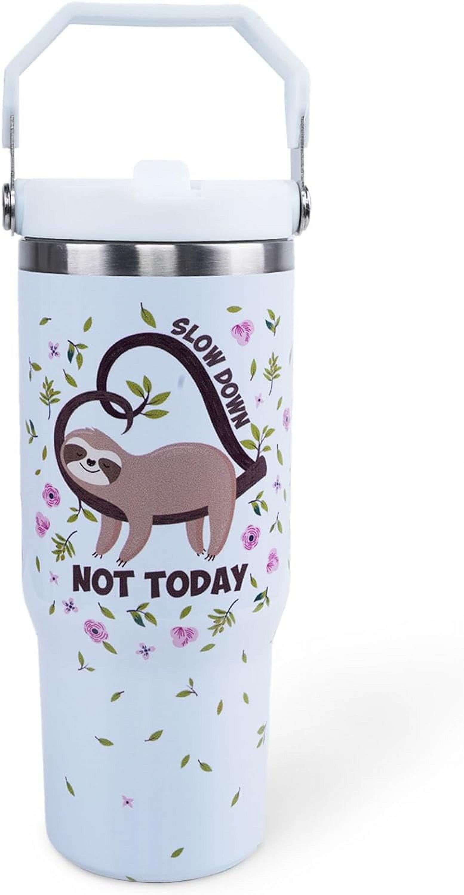 Sloth Mug 30 oz Tumbler with Handle Flip Straw Leak Proof - Sloth 30oz ...