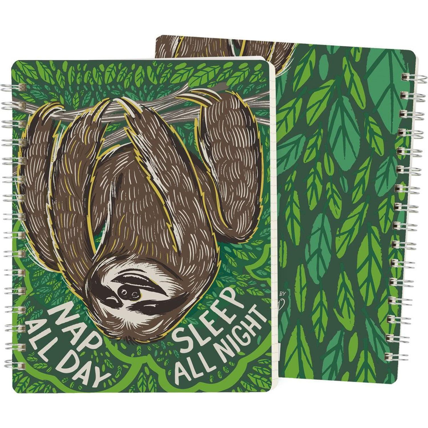 Sloth Nap All Day Sleep All Night Spiral Notebook - Walmart.com