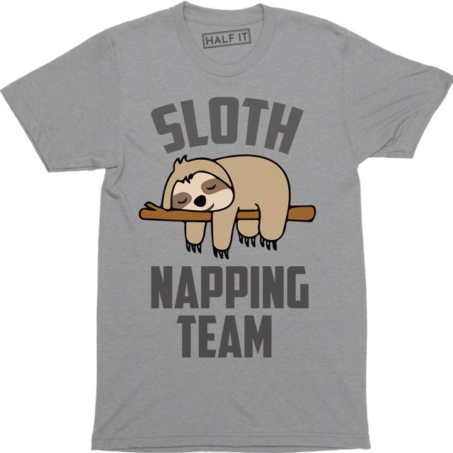 Sloth Napping Team Let's Nap Instead Funny Men's Tee Shirt - Walmart.com
