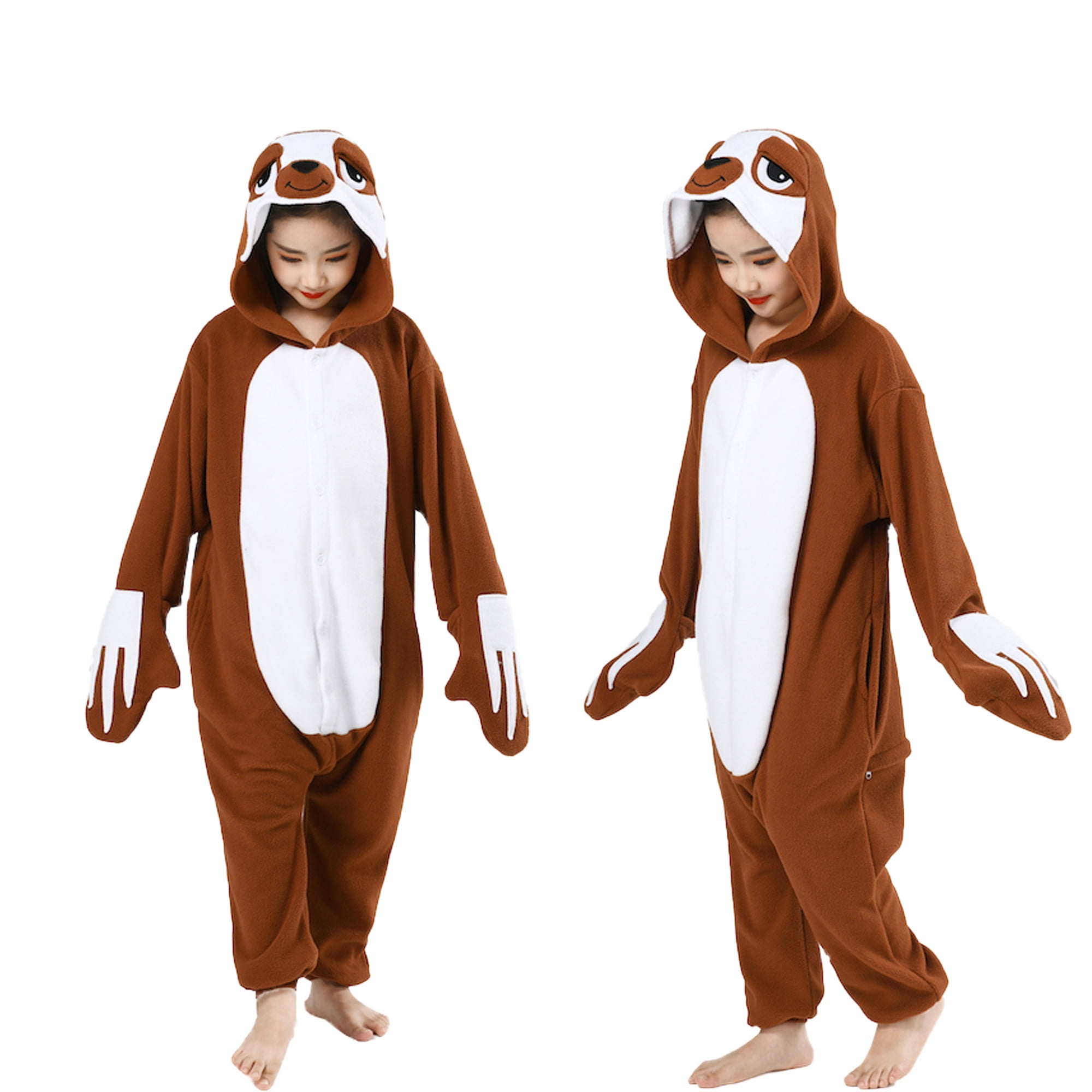 Coffee Sloth Onesie Kids CANASOUR Cosplay Animal Pajamas for Girls and ...