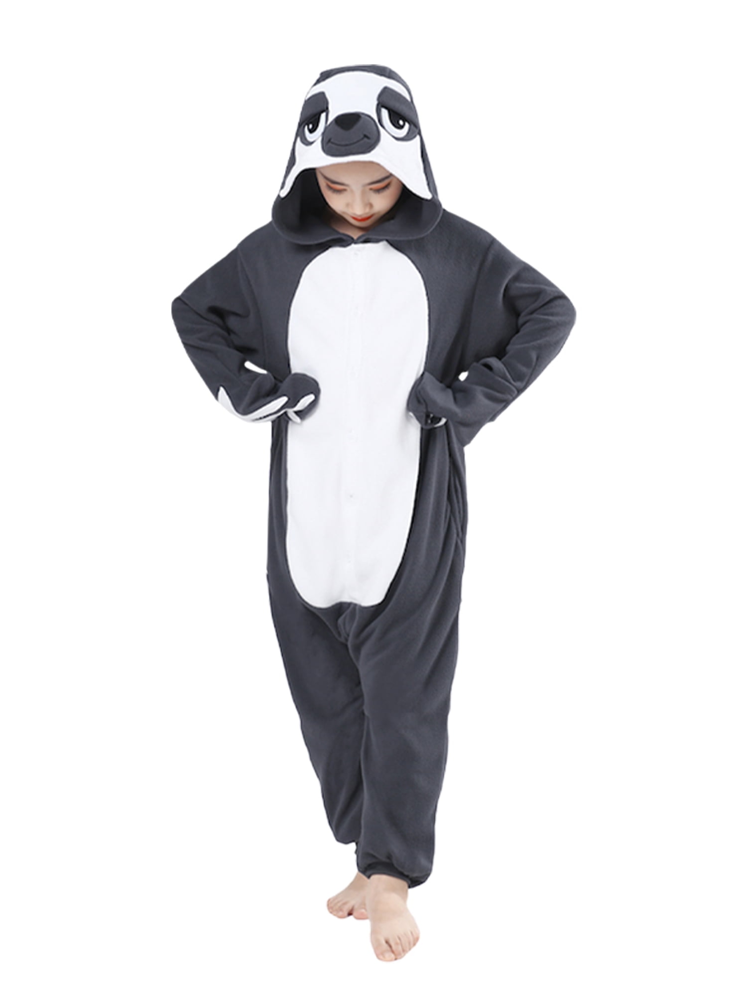 Sloth Onesie Pajama Kids Unisex Animal Costumes Polyester One-Piece ...