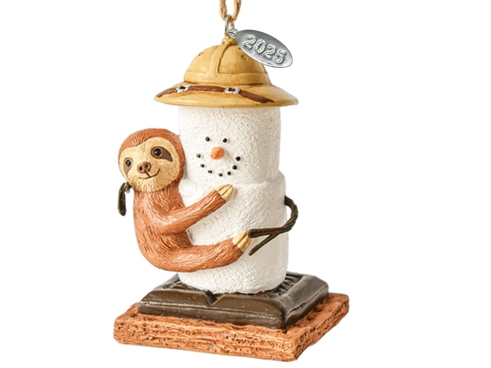 2023 Sloth Ornament - Smores Sloth Christmas Gift, Two-Toned, Hang Tag ...