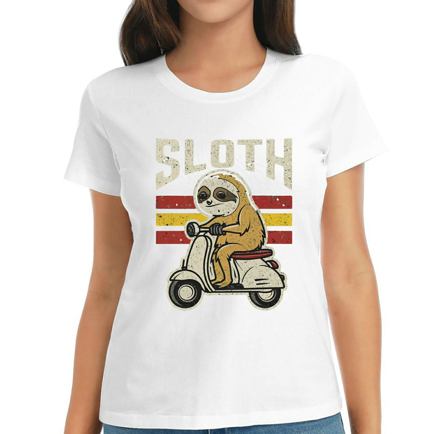 Sloth Pizza Delivery 30 days or it's free Vintage Shirt White L ...
