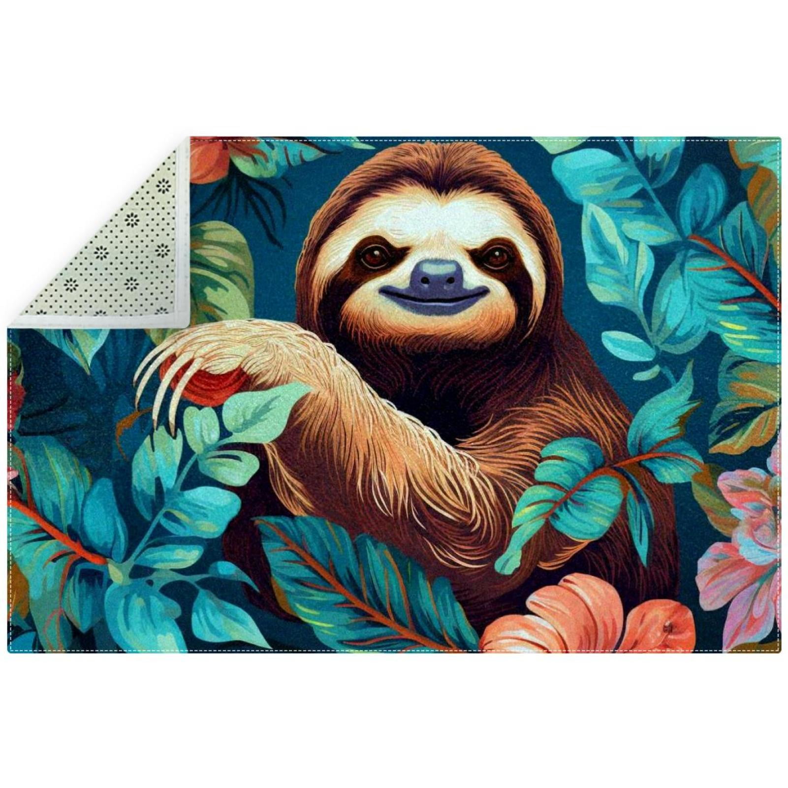 Sloth Polyester Office Mat - Right-Angle Floor Protector for Comfort ...