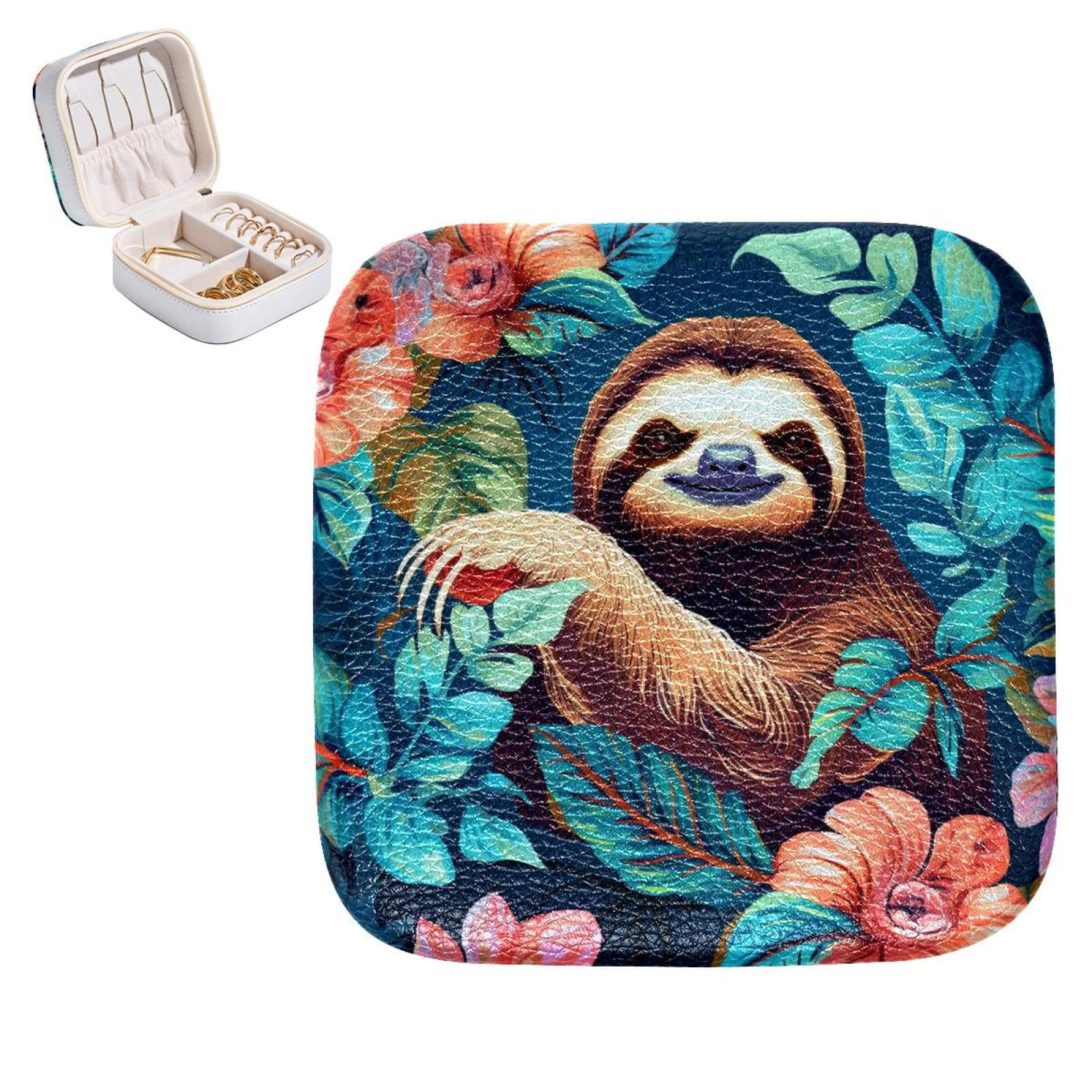 Sloth Portable Square Jewelry Box Organizer for Rings, Bracelets ...