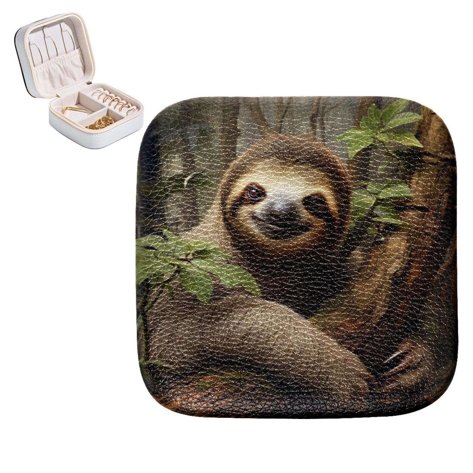 Sloth Portable Square Jewelry Box Organizer for Rings- Girls and Women ...