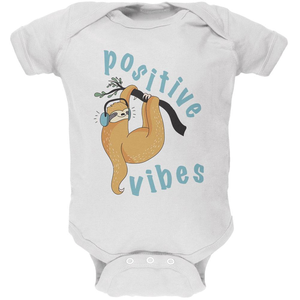 Sloth Positive Good Vibes Soft Baby One Piece White 18-24 M - Walmart.com
