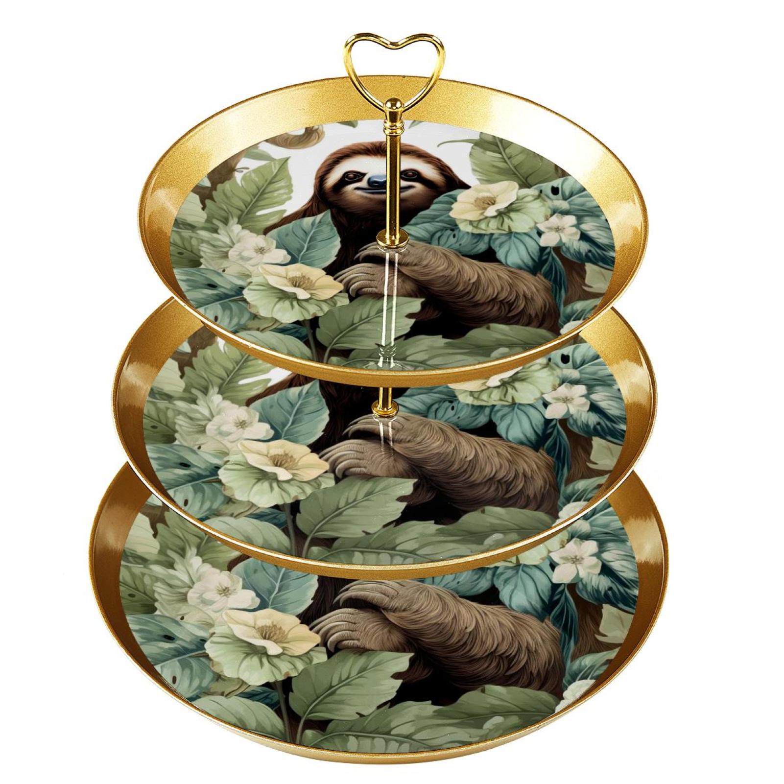 Sloth Premium Plastic Discs Iron Pillars Dessert Table Decor Set with ...