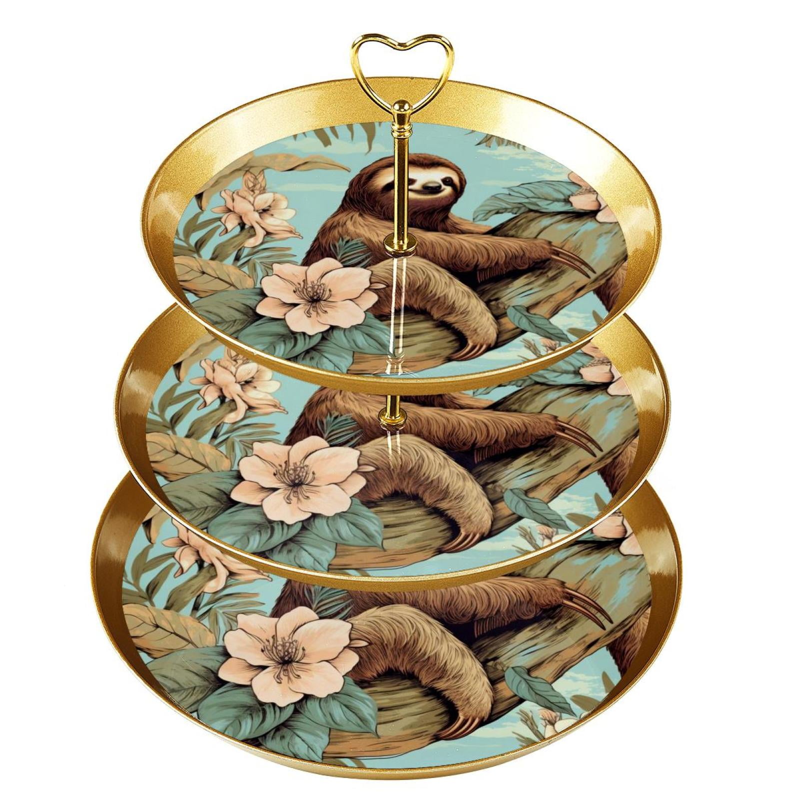 Sloth Premium Plastic Discs Iron Pillars Dessert Table Decor Set with ...