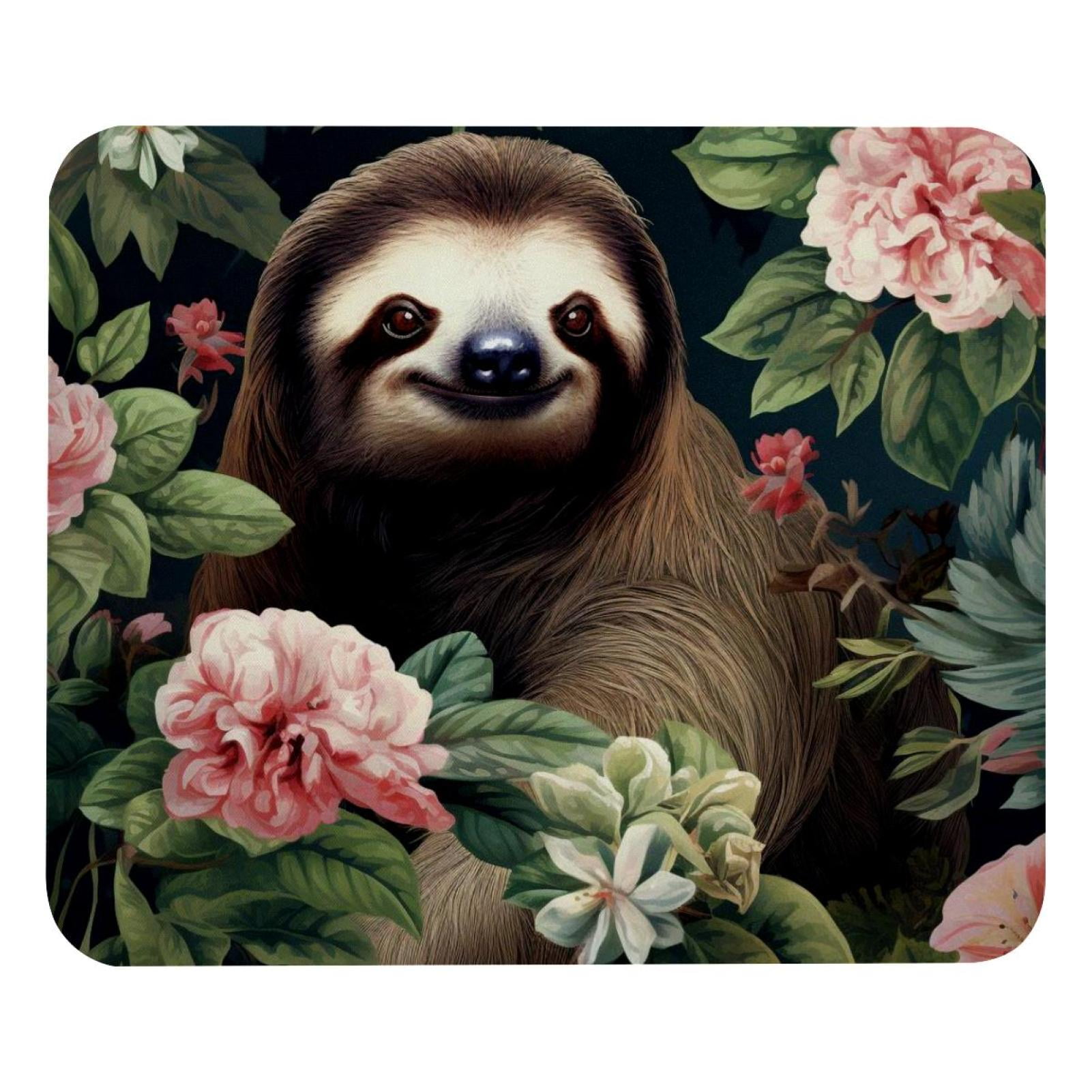 Sloth Printed Square Desk Mat Gaming Mouse Pad with Non-Slip Rubber ...